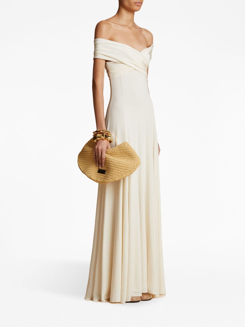 strapless open back dress Sculptured Pleated Rib Gown  Hills Dress Hire