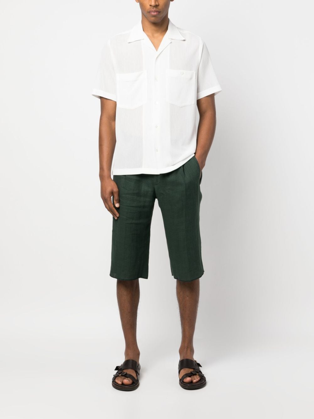 KITON Kiton Linen Bermuda Shorts