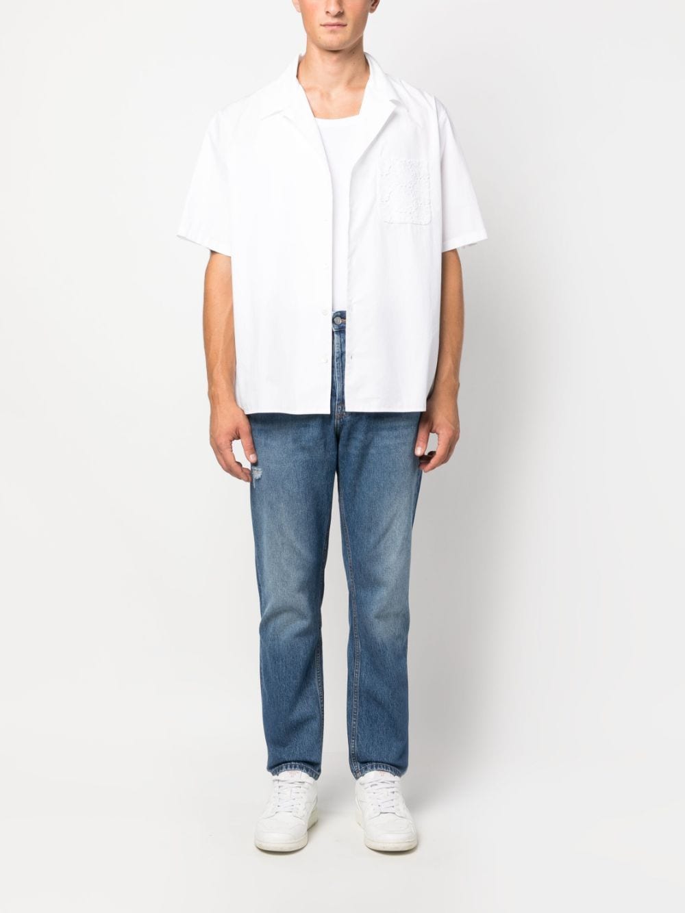 VALENTINO Mid-Rise Distressed Jeans