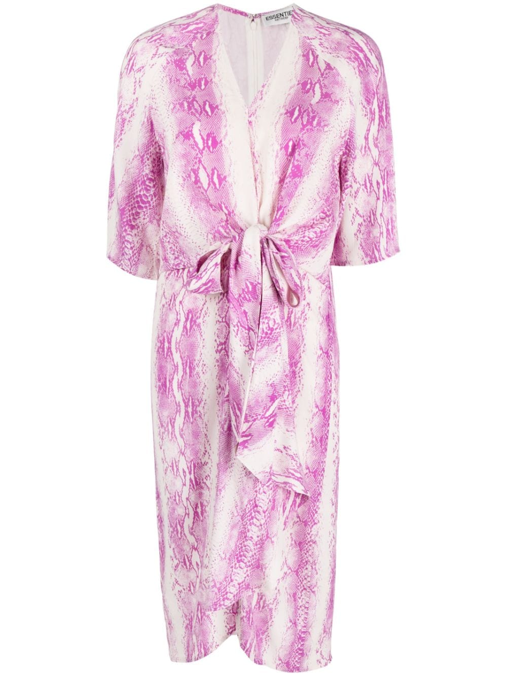 knee length dresses for ladies LULU SNAKE PRINT MIDI DRESS WITH METAL DETAIL  AKIRA