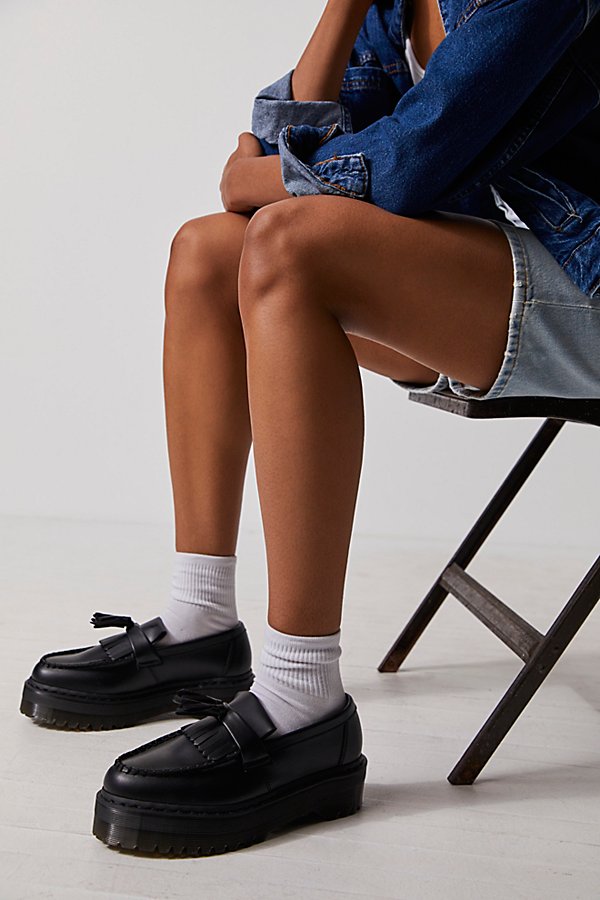 Dr. Martens Vegan Adrian Quad Mono Loafers In Black - 24  display picture 3