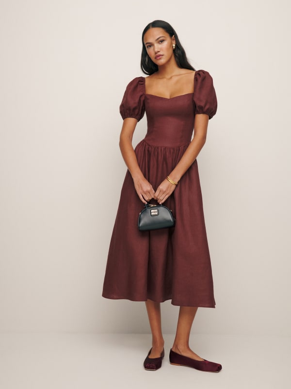 Reformation Davila Linen Dress In Danube - 50% Off | Editorialist Reformation Davila Linen Dress In Danube - 50% Off | Editorialist