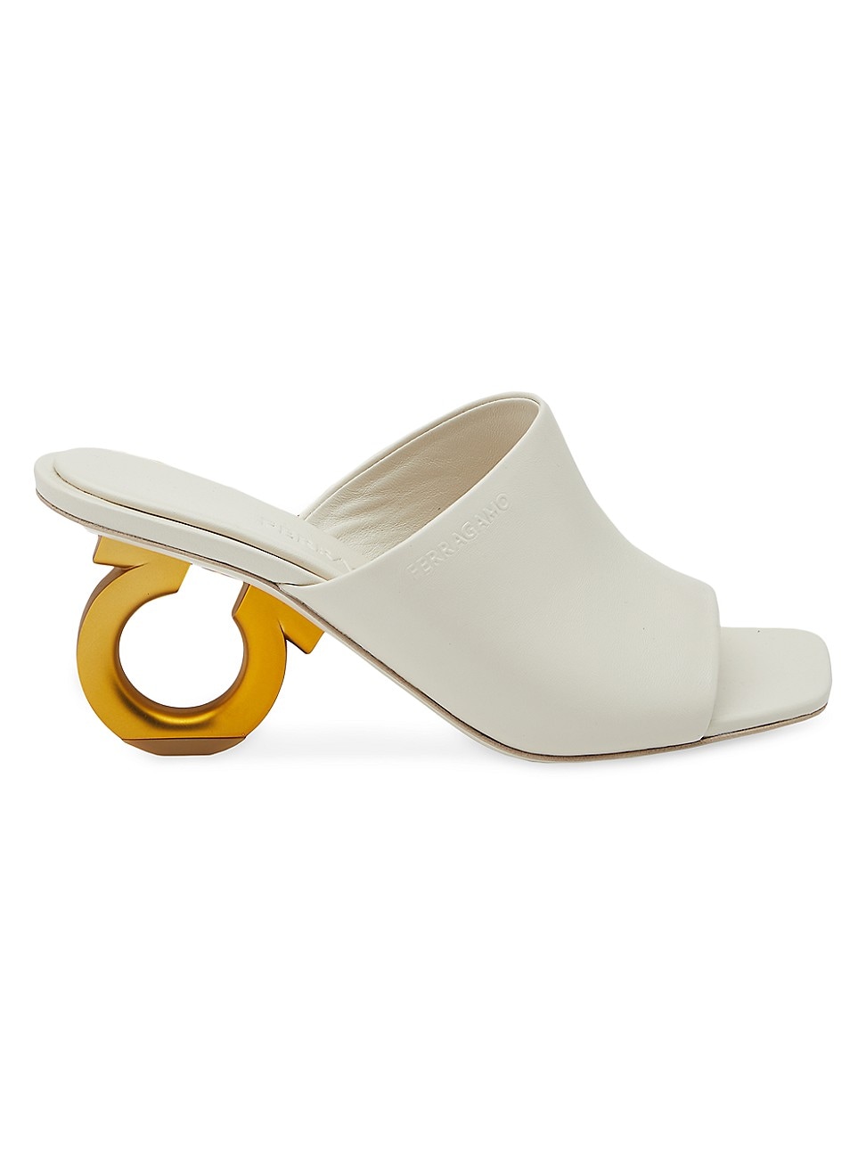 FERRAGAMO Astro Leather Gancini Mules - Mascarpone | Editorialist