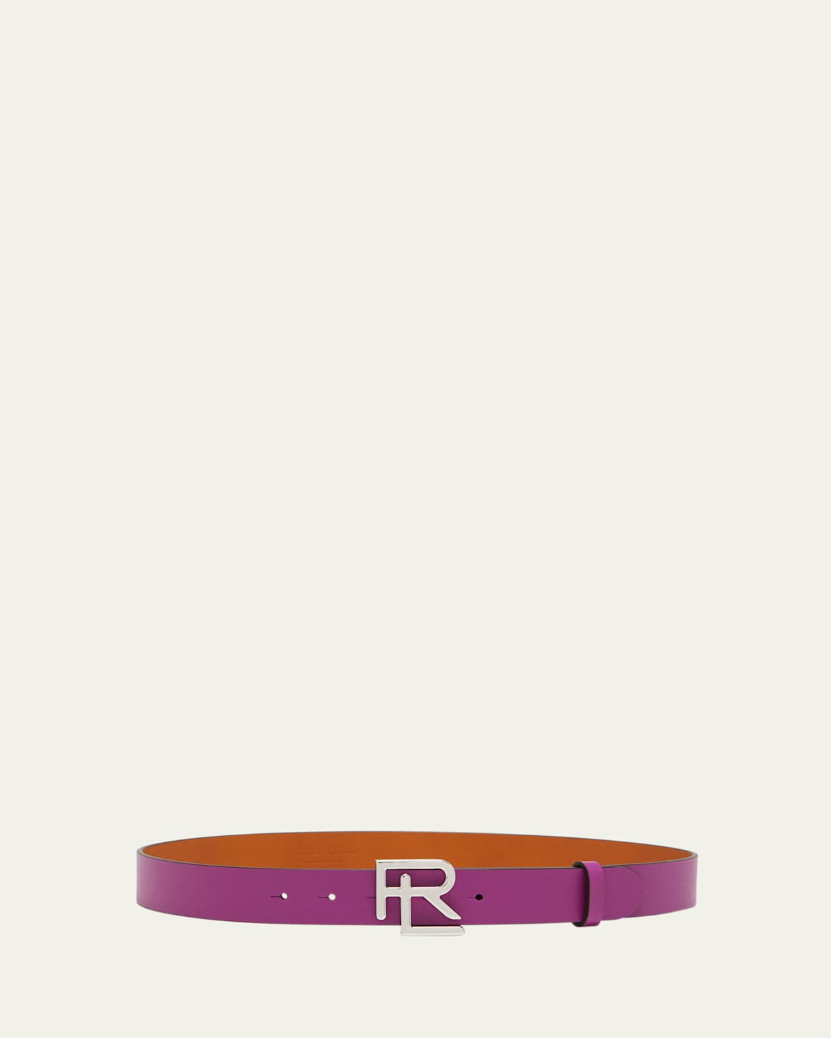 Ralph Lauren Collection Wide Stacked RL Monogram Buckle Cherry Calfskin Belt s7-1434422_lifestyle?$rl_4x5_zoom$ main image 2