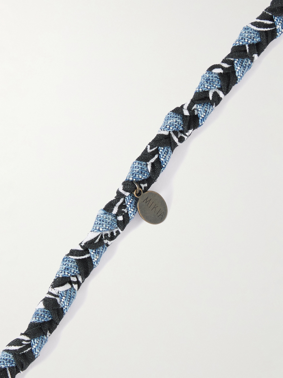 Buy MIKIA Bandana-print Cotton, Vintage Denim And Jet Beaded