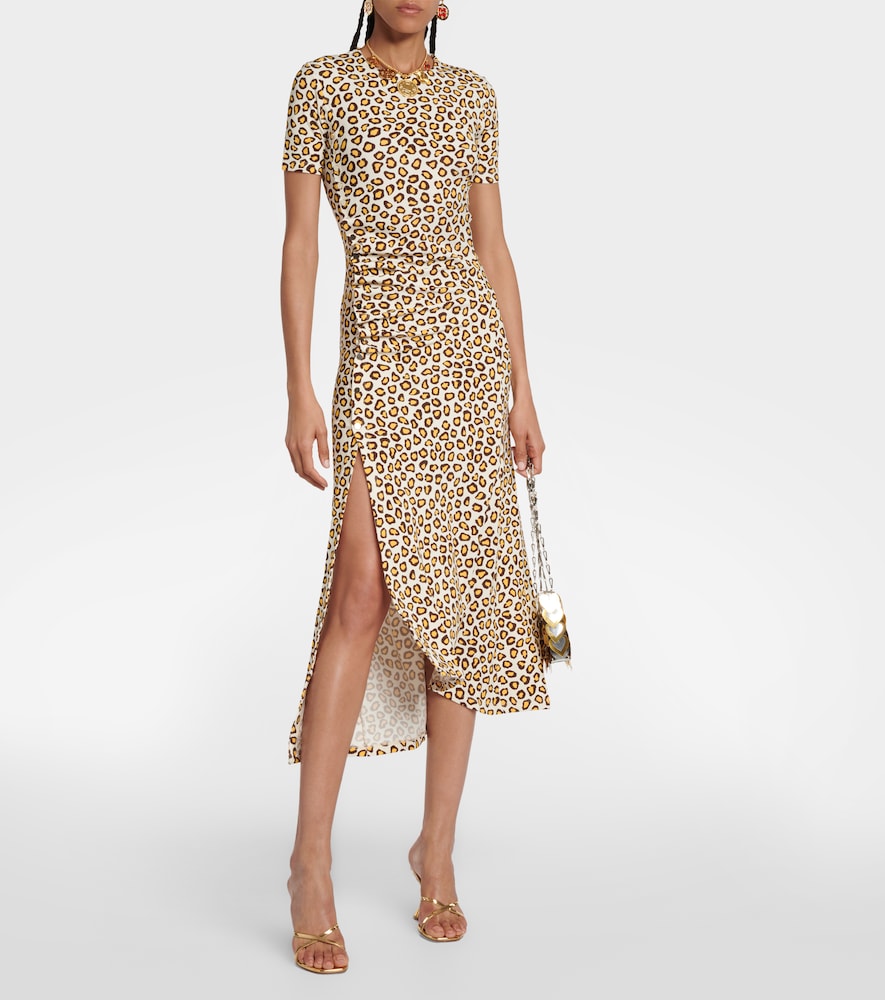 PACO RABANNE Rabanne Leopard-print Jersey Midi Dress