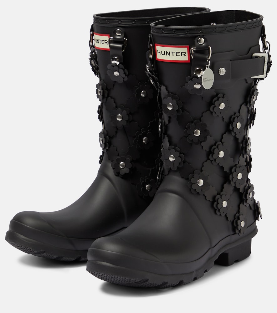 Noir Kei Ninomiya X Hunter Chain-Embellished Rain Boots In Black