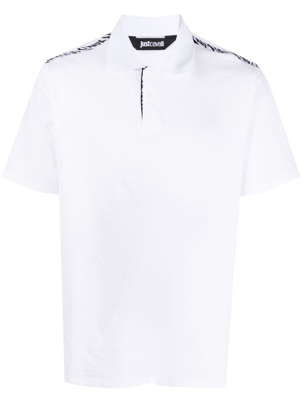 JUST CAVALLI animal-print piqué polo shirt