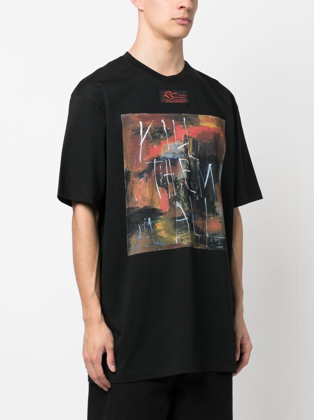 Raf Simons Graphic-Print T-Shirt In Black - 56% Off | Editorialist