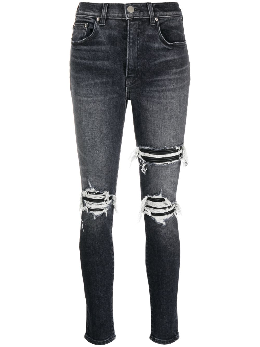 Amiri High-Waist Skinny Jeans Grey Editorialist
