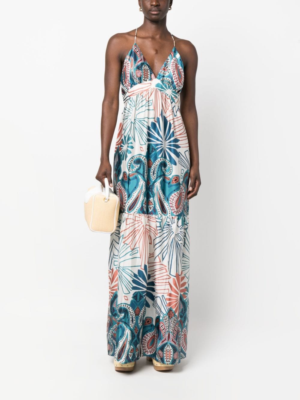 BA&SH Floral-Print Tiered-Skirt Dress