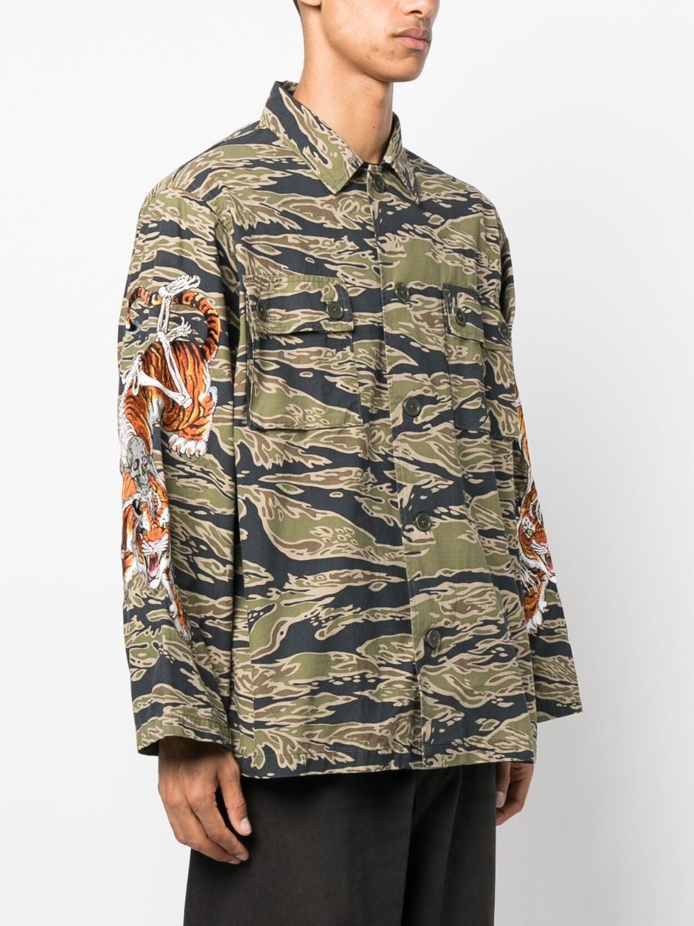 Wacko Maria Tiger Caouflage-Pattern Shirt Jacket In Green - 66