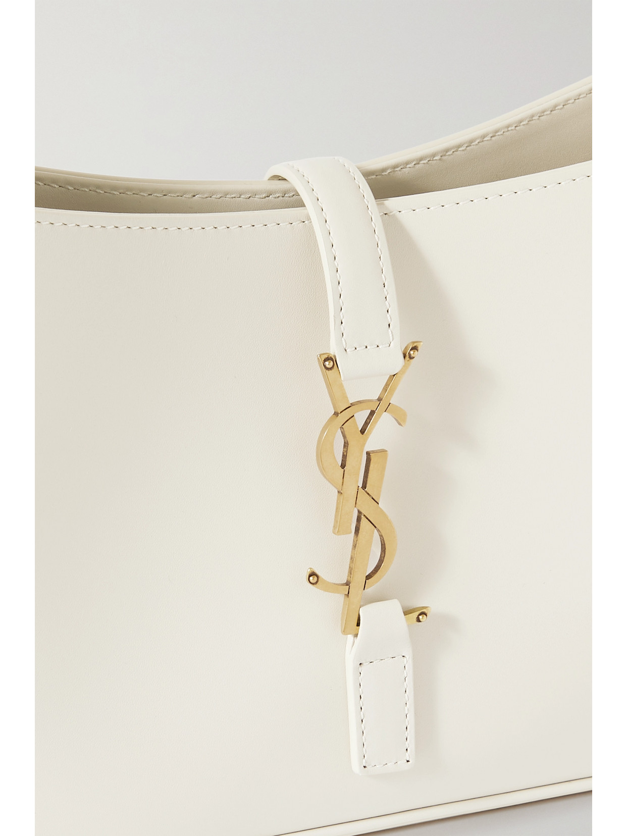 Saint Laurent Le 5 à 7 Leather Shoulder Bag - Neutrals | Editorialist