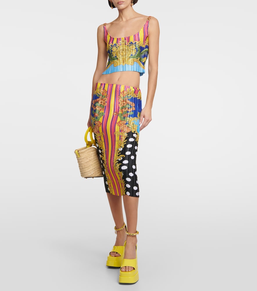 VERSACE Versace Medusa Palm Springs Plissé Midi Skirt