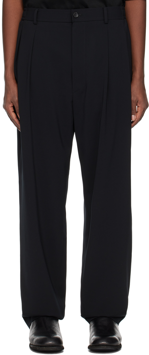 N.Hoolywood Two Tuck Trousers In Black - 65% Off | Editorialist