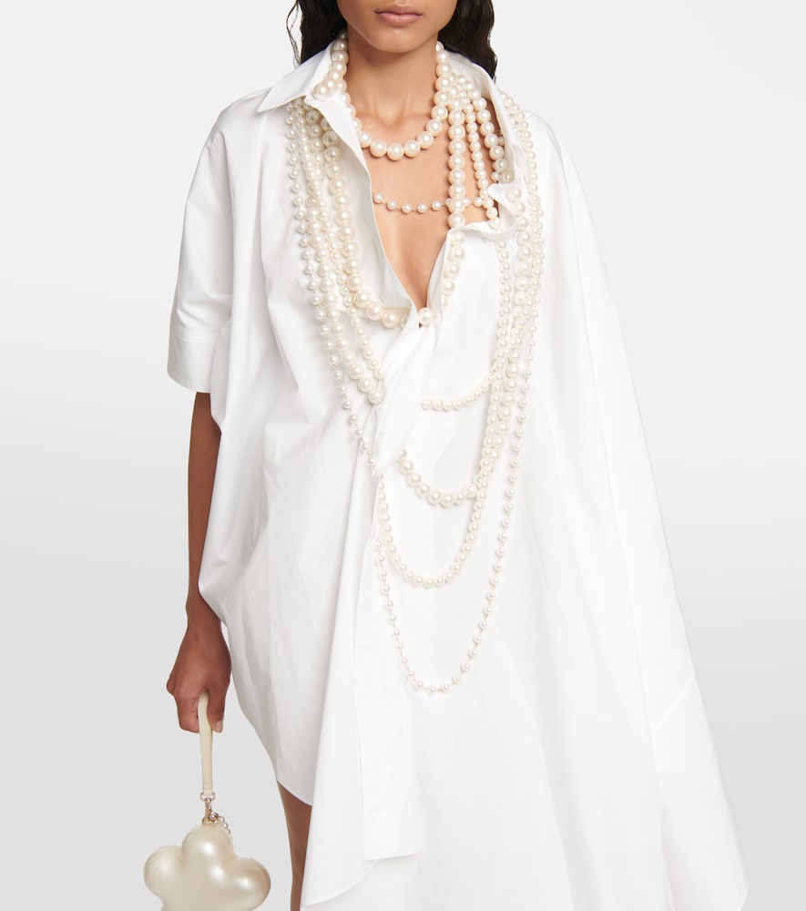 ジュンヤワタナベ Women's Pearl Shirt Dress ホワイト Buy Junya Watanabe Pearl-detail Cotton Shirt Dress - White At 40