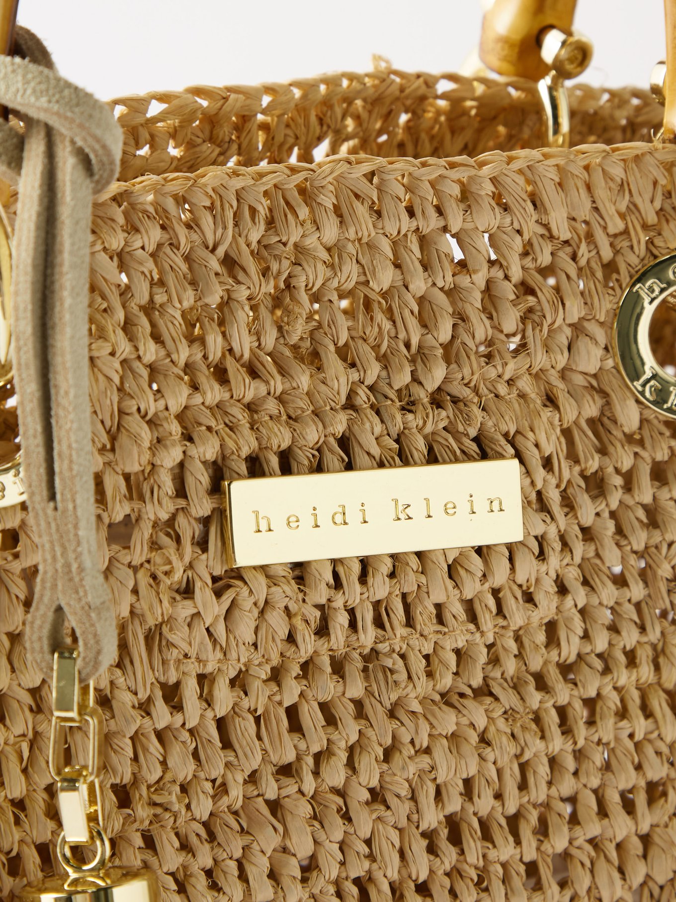 Heidi Klein Savannah Bay Mini Bamboo-Handle Raffia Basket Bag