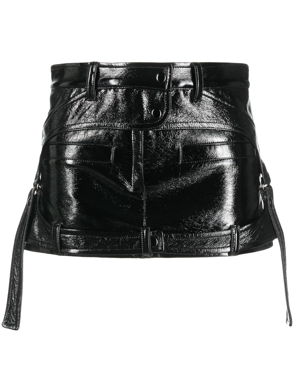 COURREGES Courrèges Tie-Detailed Patent Miniskirt