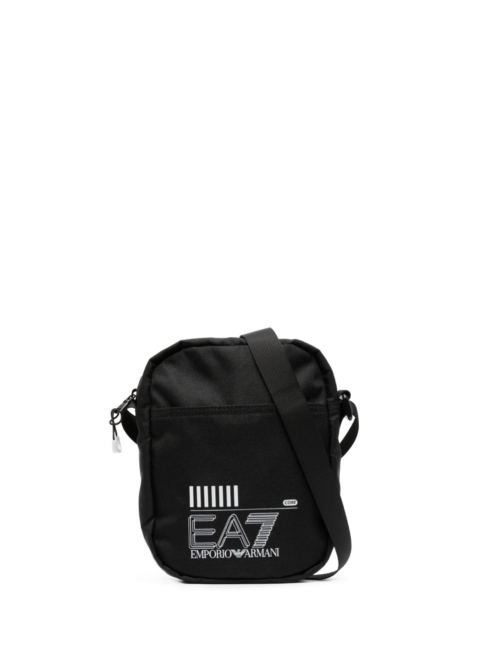 EA7 logo-print panelled polo shirt