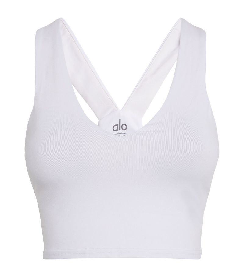 ALO yoga タンクトップ AIRBRUSH REAL BRA ホワイト Alo Yoga Real Bra Tank Top In White - 51% Off | Editorialist
