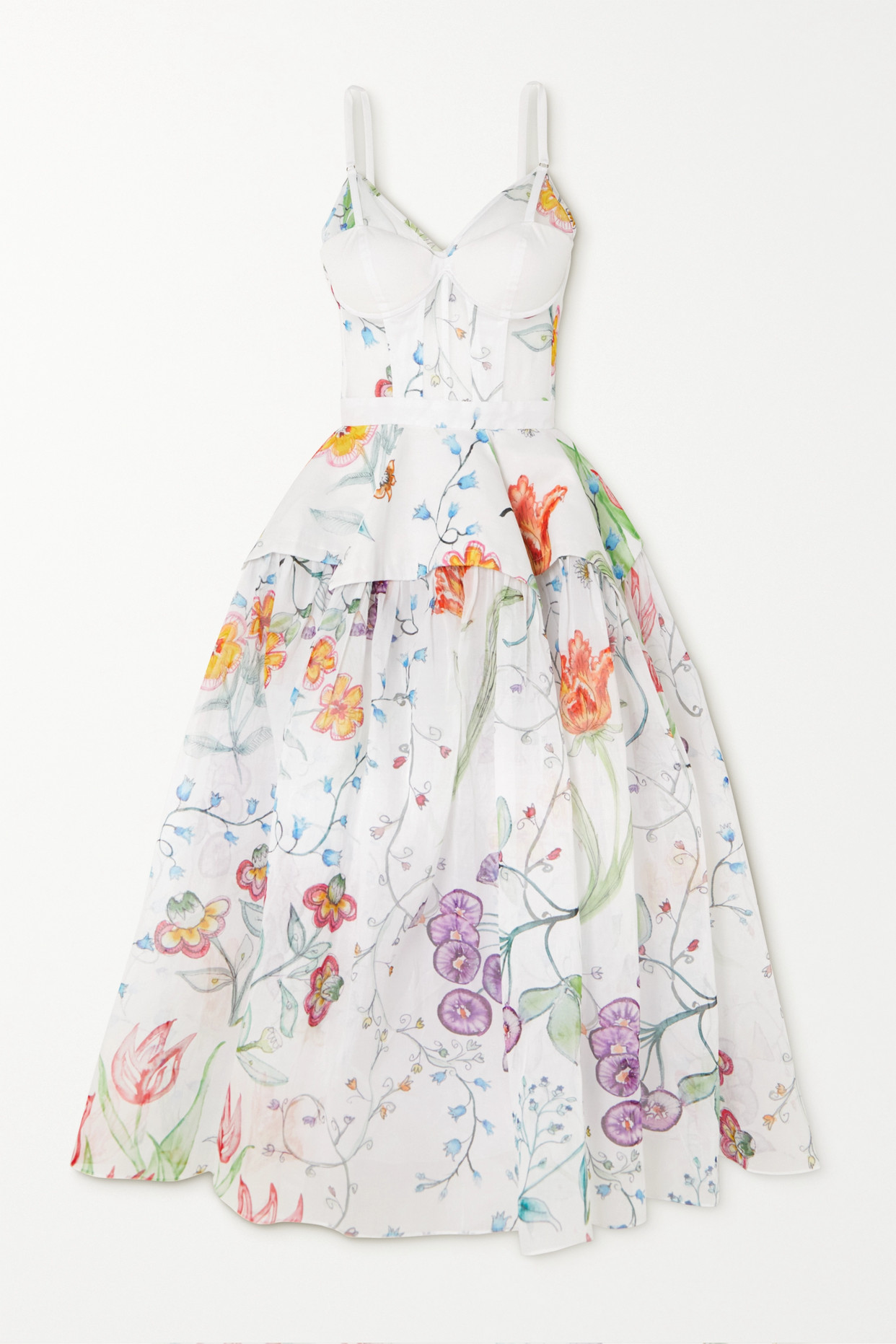 Rosie Assoulin Golden Afternoon Layered Floral-Print Cotton-Poplin And  Voile Midi Dress In White - 50% Off | Editorialist