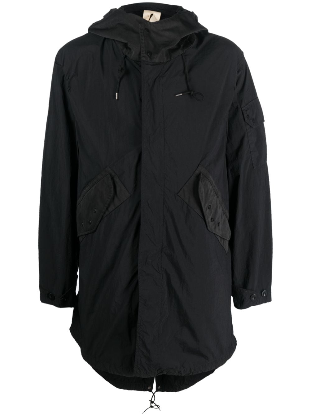 Ten C Mid Layer Hooded Parka In Black - 55% Off | Editorialist