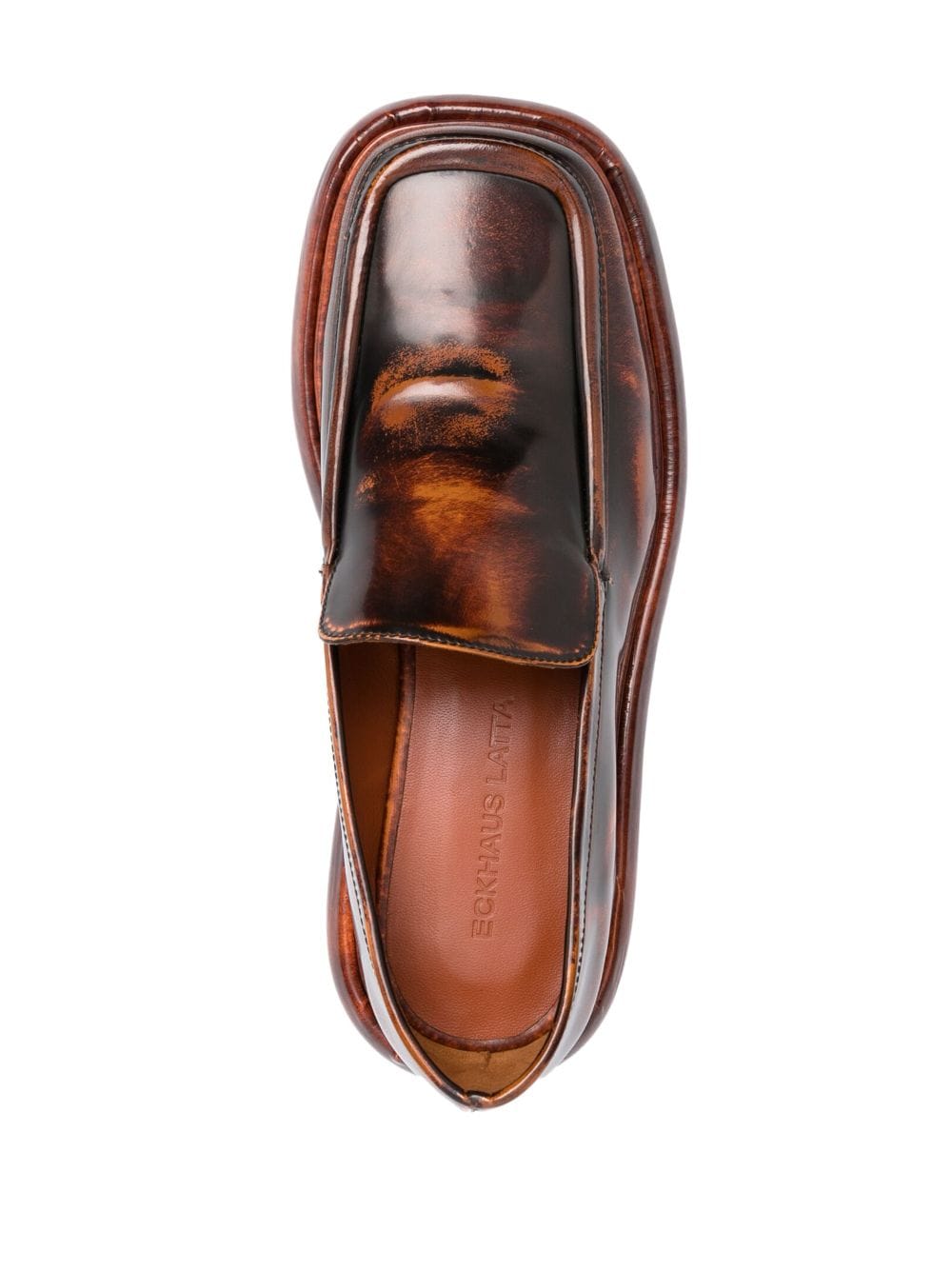 Eckhaus Latta Distressed-Effect Chunky Loafers In Brown - 64% Off
