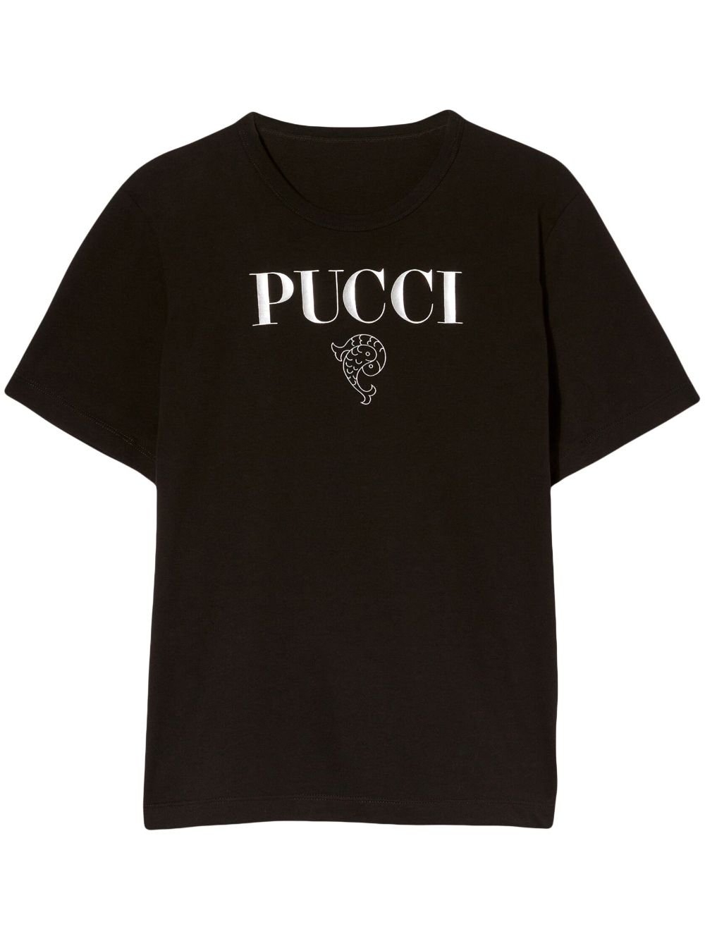 EMILIO PUCCI - 正規品、PUCCI ブラック ロゴ スウェット Emilio Pucci Logo-Print Cotton T-Shirt In Black - 30% Off