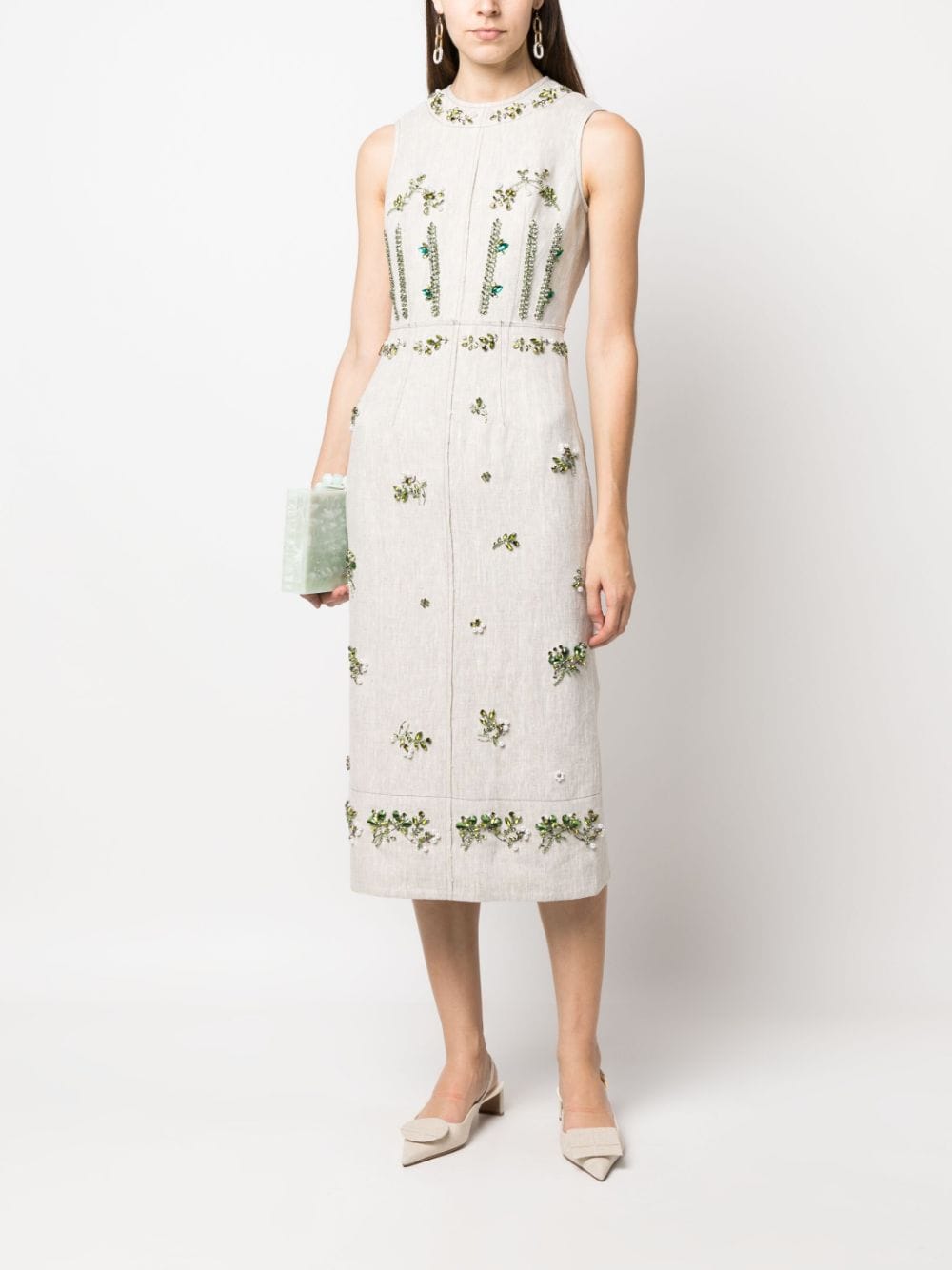 ERDEM ERDEM Ellery Linen Midi Dress