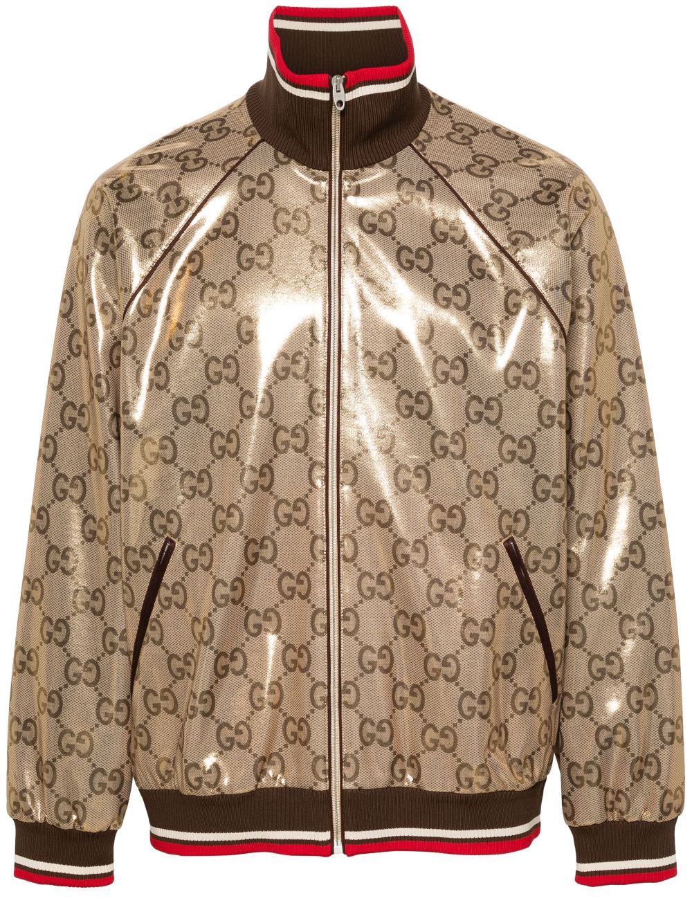 Gucci Gg Upreme-Pattern Jacket - Gold | Editorialist