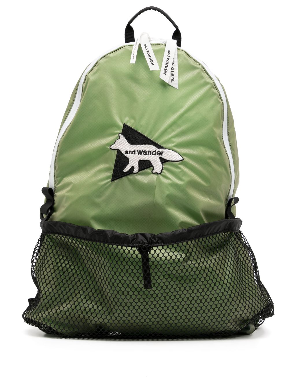 Maison Kitsuné X And Wander Backpack In Green - 15% Off | Editorialist