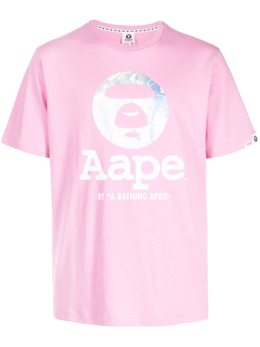 Aape By *A Bathing Ape® Logo-Print Cotton T-Shirt In Pink - 20