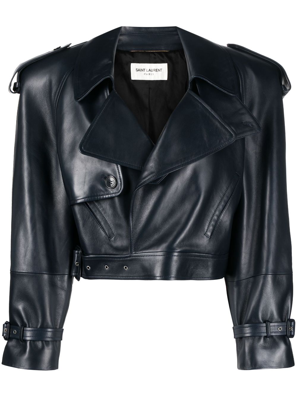 Laurent Leather Biker Jacket Saint Laurent Studded Bomber Jacket
