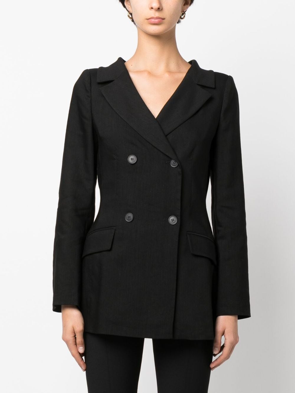 ALBERTA FERRETTI Alberta Ferretti Double-Breasted Blazer with Rear Tie Detail