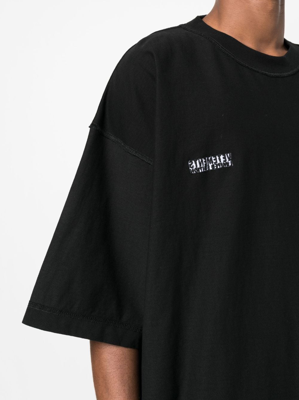 Vetements Inside-Out Logo Cotton T-Shirt In Black - 37% Off