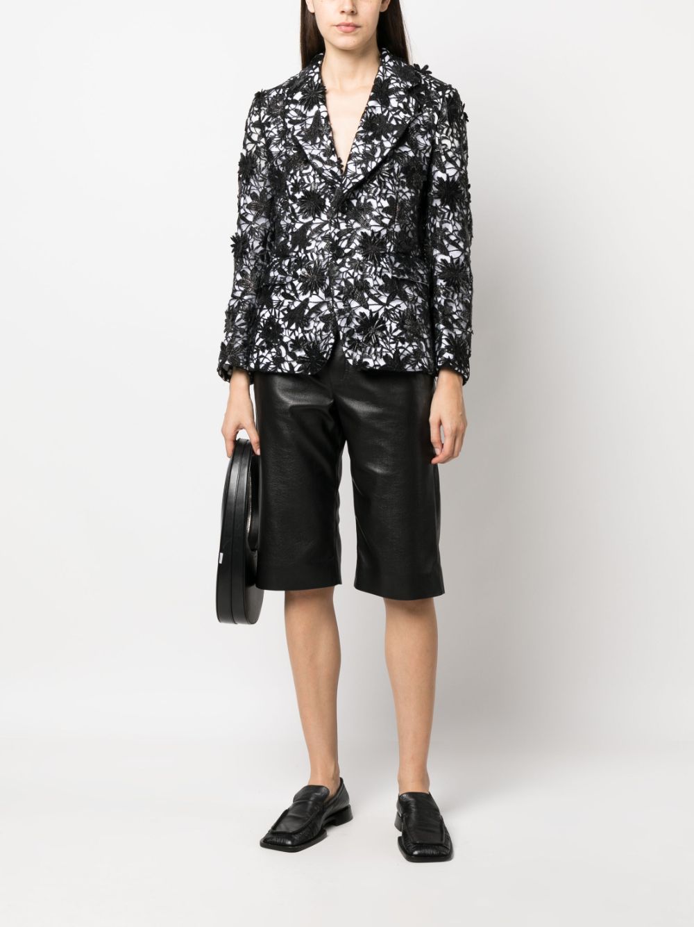 COMME DES GARÇONS Floral Lace Single-Breasted Blazer