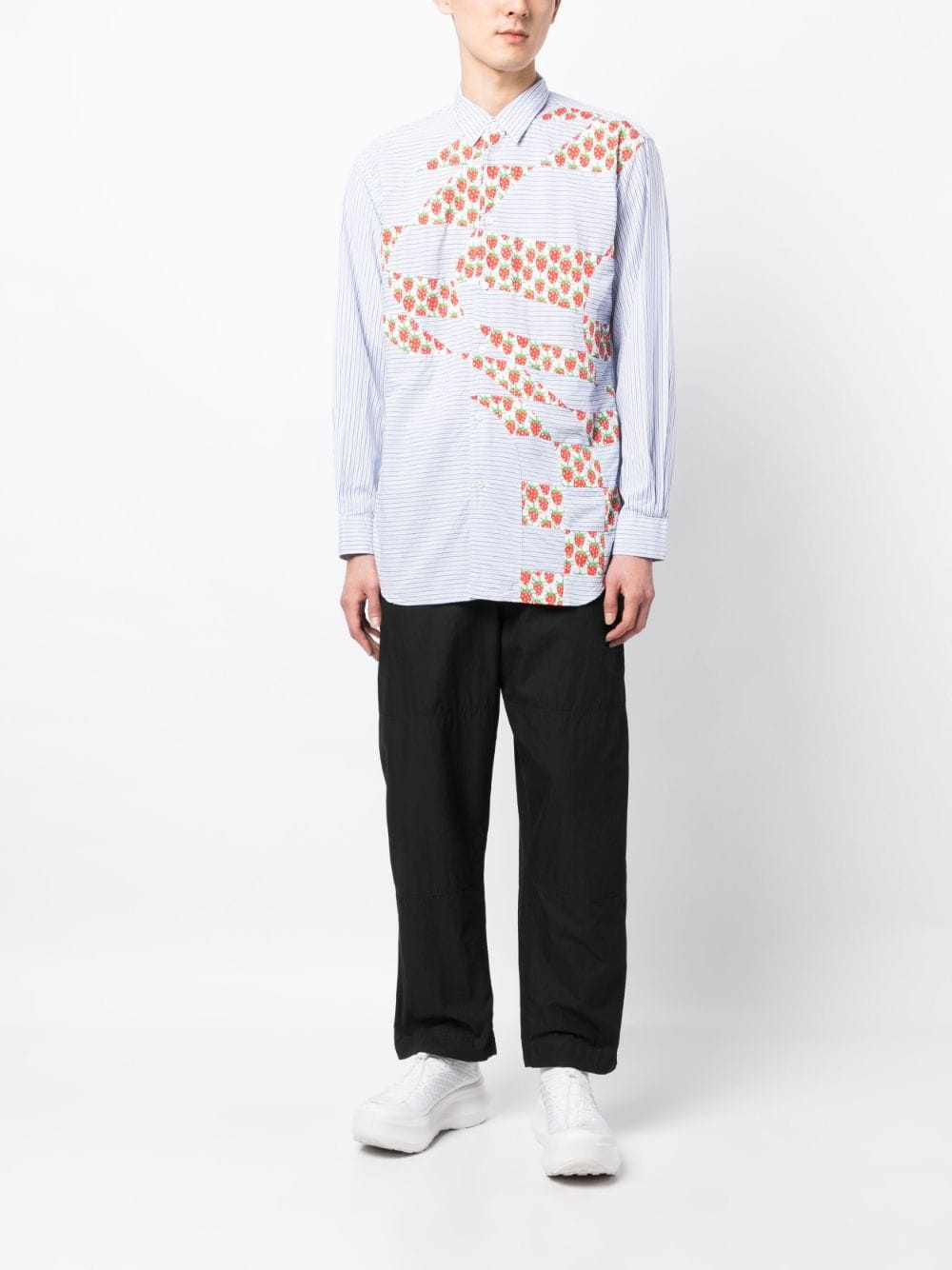 COMME DES GARÇONS x brent westfall strawberry patchwork shirt