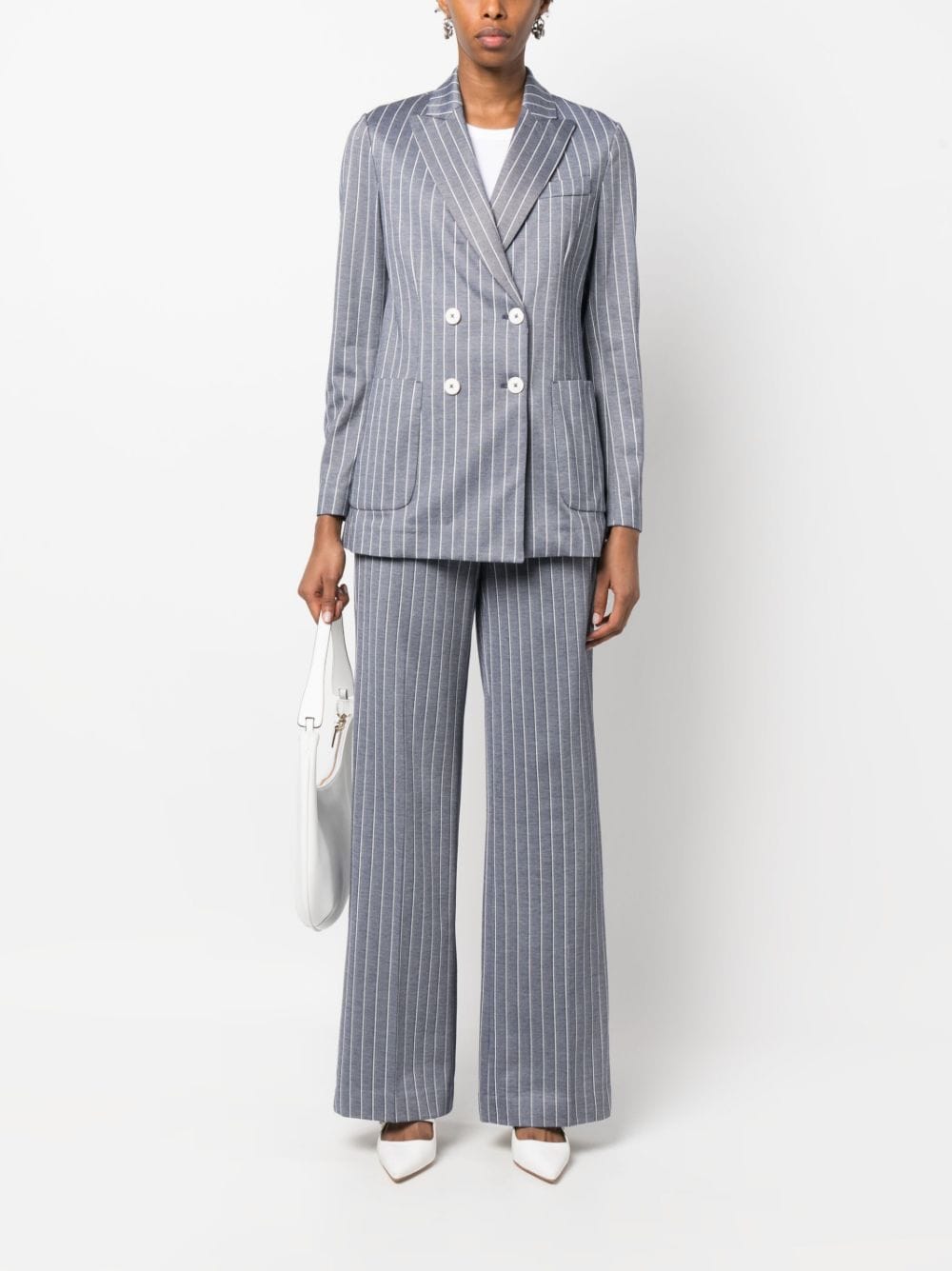 CIRCOLO 1901 Circolo 1901 Pinstripe Double-Breasted Blazer