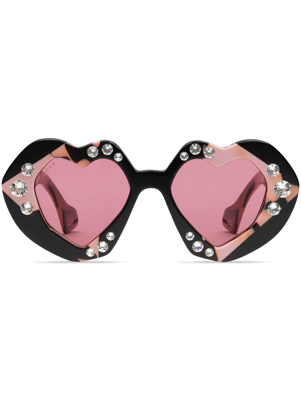 Gucci Heart-shaped Crystal-embellished Sunglasses - Pink