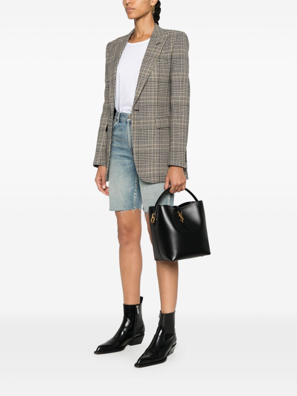 SAINT LAURENT Le 37 Leather Bucket Bag
