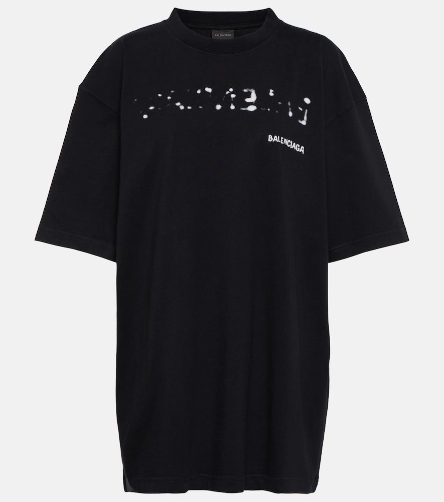 Balenciaga Cotton-Blend Jersey T-Shirt - Black | Editorialist