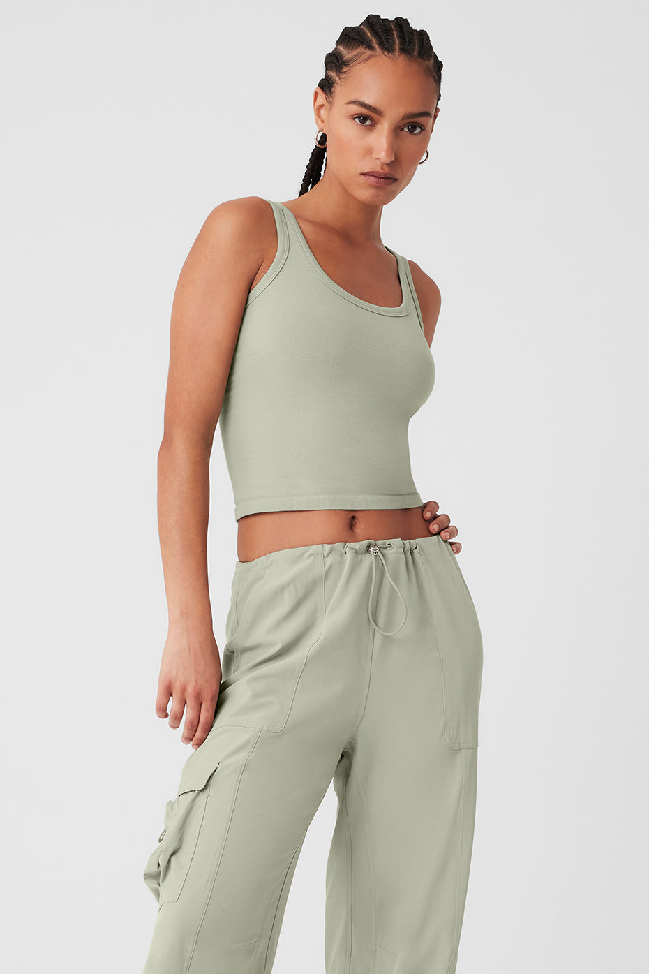 Alo Yoga Seamless Chosen Tank Top - Limestone | Editorialist