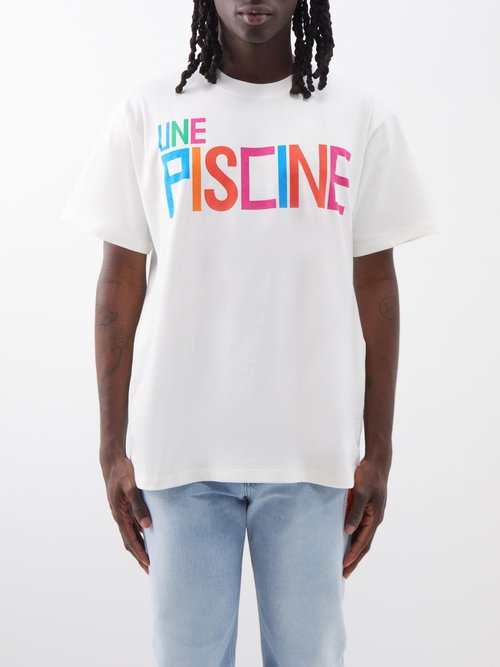 Gucci Une Piscine-Print Cotton-Jersey T-Shirt - White Multi 