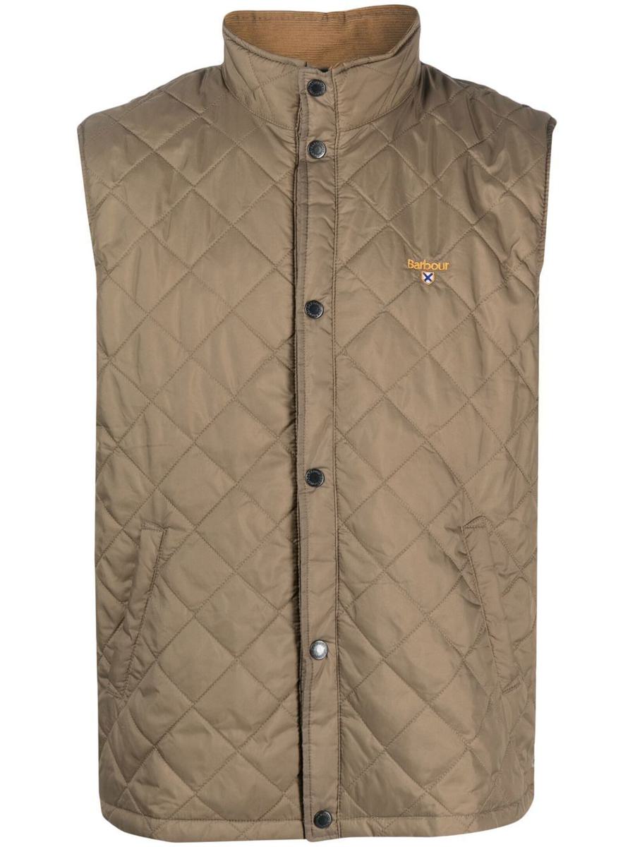 Buy BARBOUR Crest Quilted High-neck Gilet - Brown At 25% Off | Editorialist