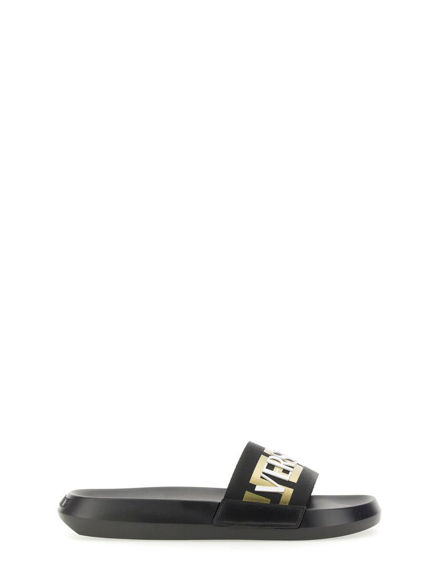 Buy Versace Logo Slides - Black At 20% Off | Editorialist