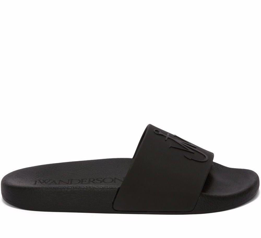Buy JW Anderson Anchor Logo Slides Sandals - Black At 38% Off ...