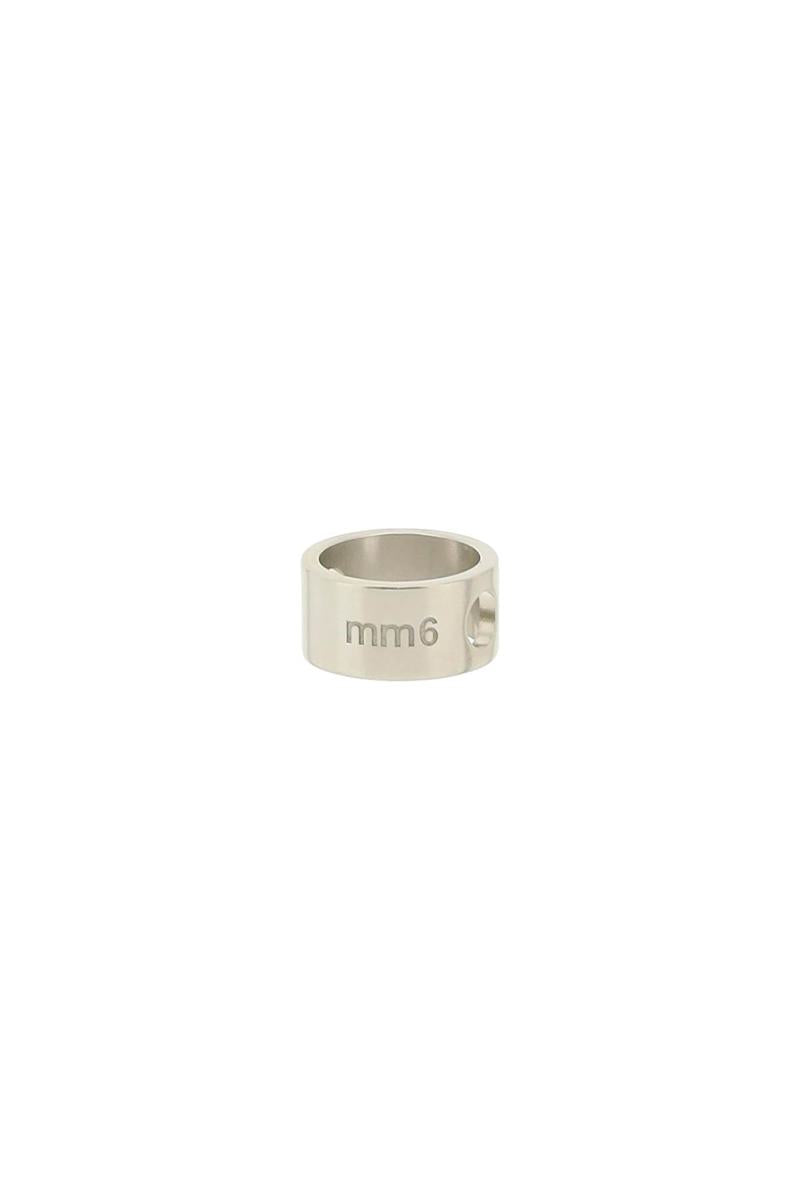Buy MM6 MAISON MARGIELA Ring With Engraved Logo - Silver At 34% Off ...