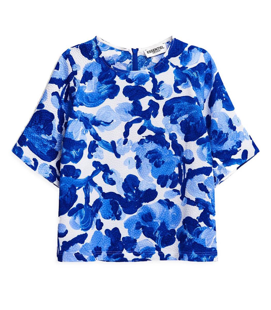 Essential Blouse in Painted Blue Mix