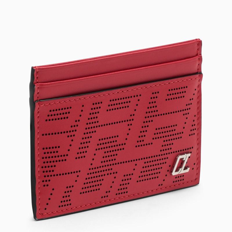 Buy CHRISTIAN LOUBOUTIN Red Card Holder In Perforated - Multicolor At ...