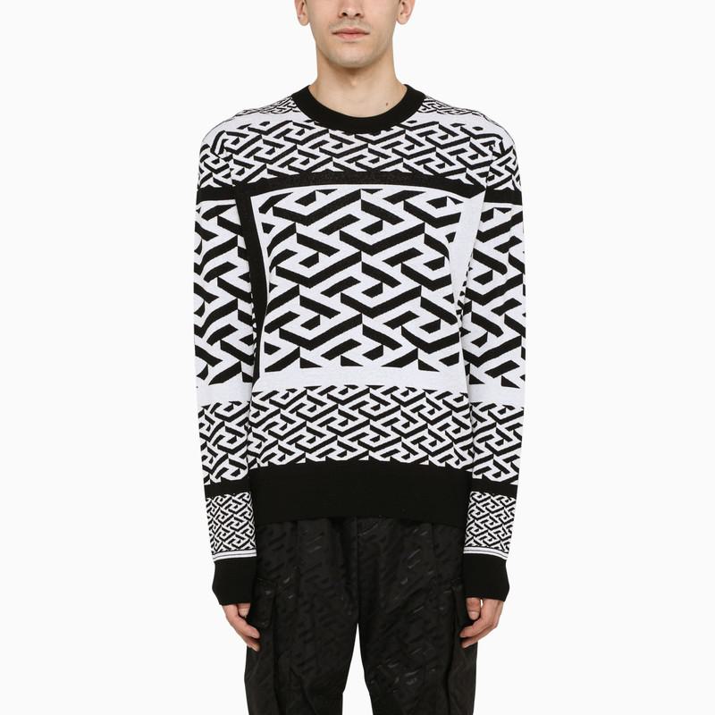 Buy Versace And White Crew Neck Sweater - Black At 25% Off | Editorialist